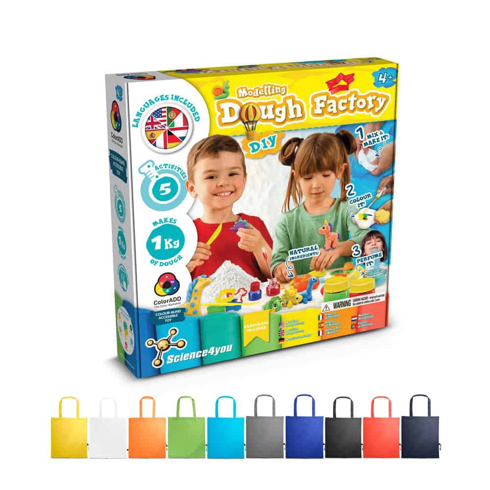 Modeling Dough Factory Pedagogiskt Spel med Presentpåse – ExpoTryck